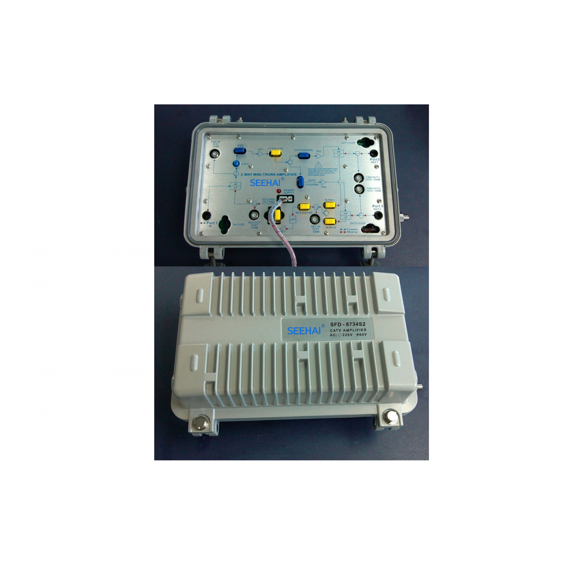 870MHz 2-Way Amplifier (Big Housing and Four Amplification Modules)